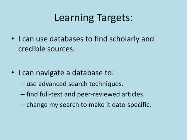 Intro to databases and searching | PPT