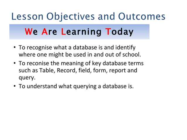 Intro To Databases Y7 | PPT | Databases | Computer Software and Applications