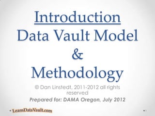 Data Vault: The Optimal Architecture for Enterprise Data Warehousing | PPT