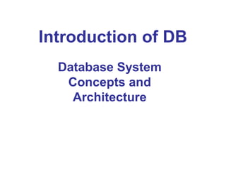INTRODUCTION TO DATABASE | PPT | Databases | Computer Software and Applications