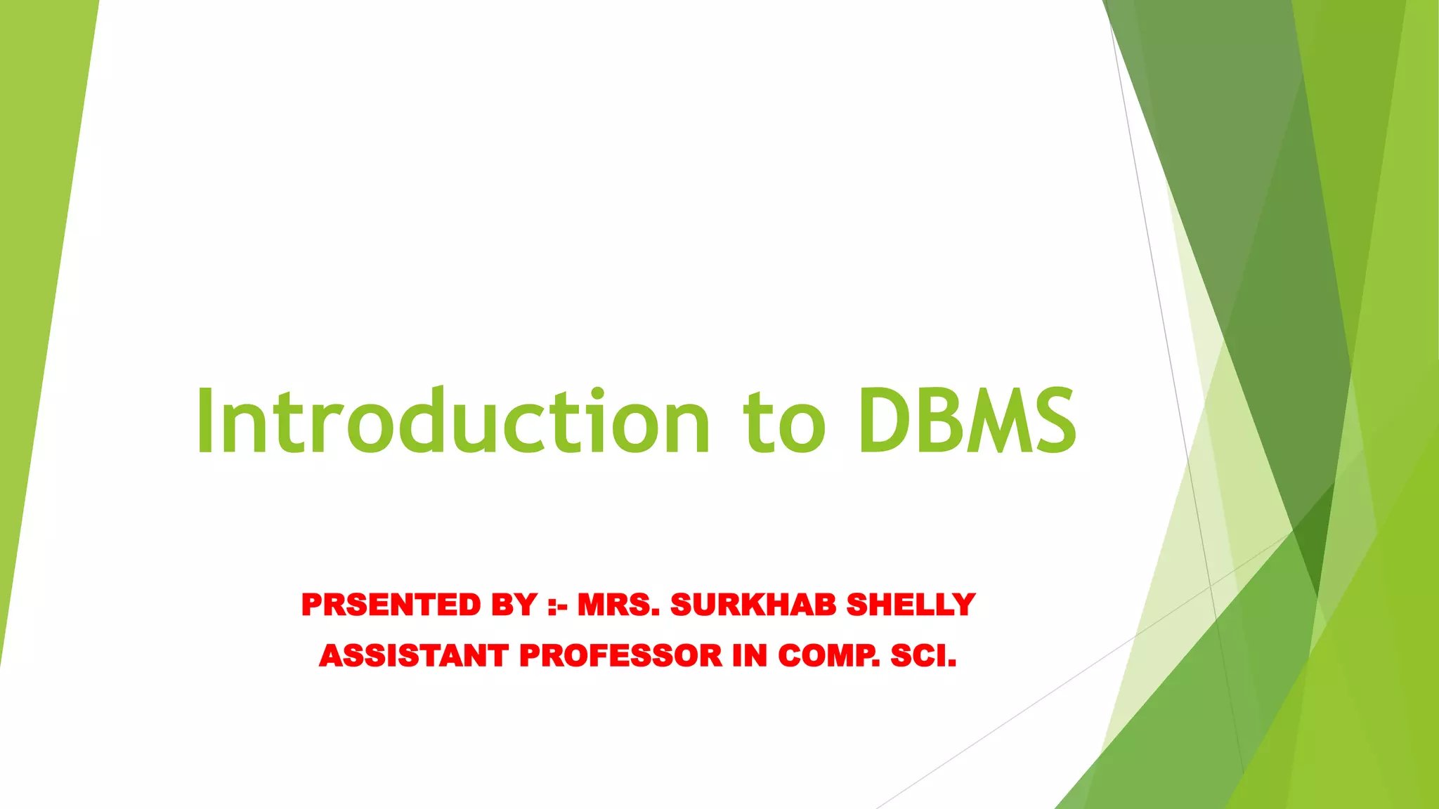 Introduction to DBMS Components and Users | PPT