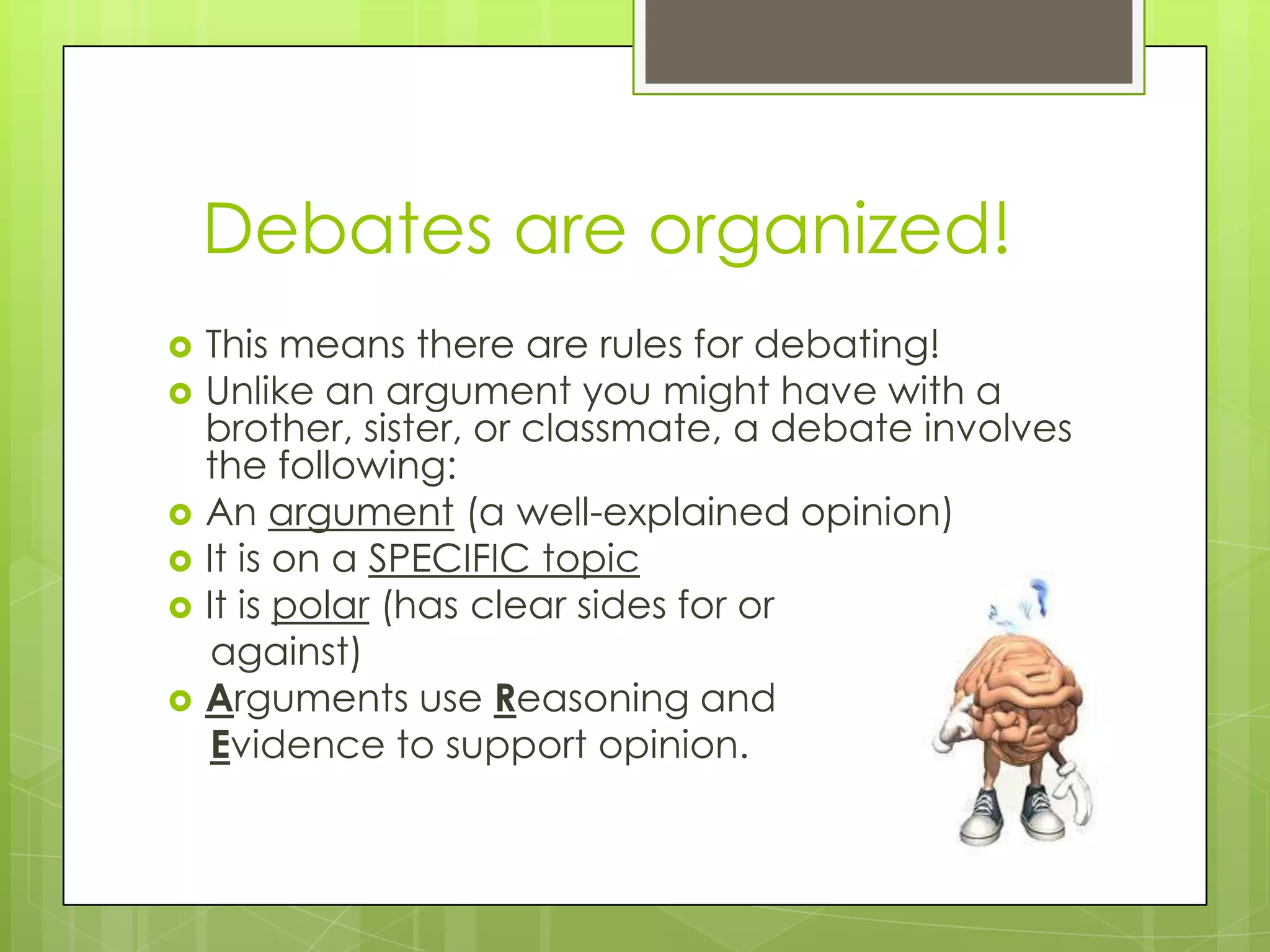 Intro to debate april 2013 | PPTX