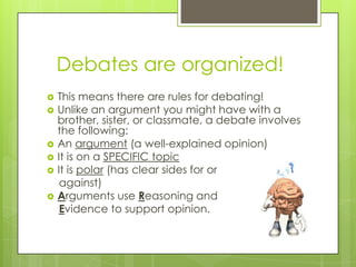 Intro to debate april 2013 | PPTX