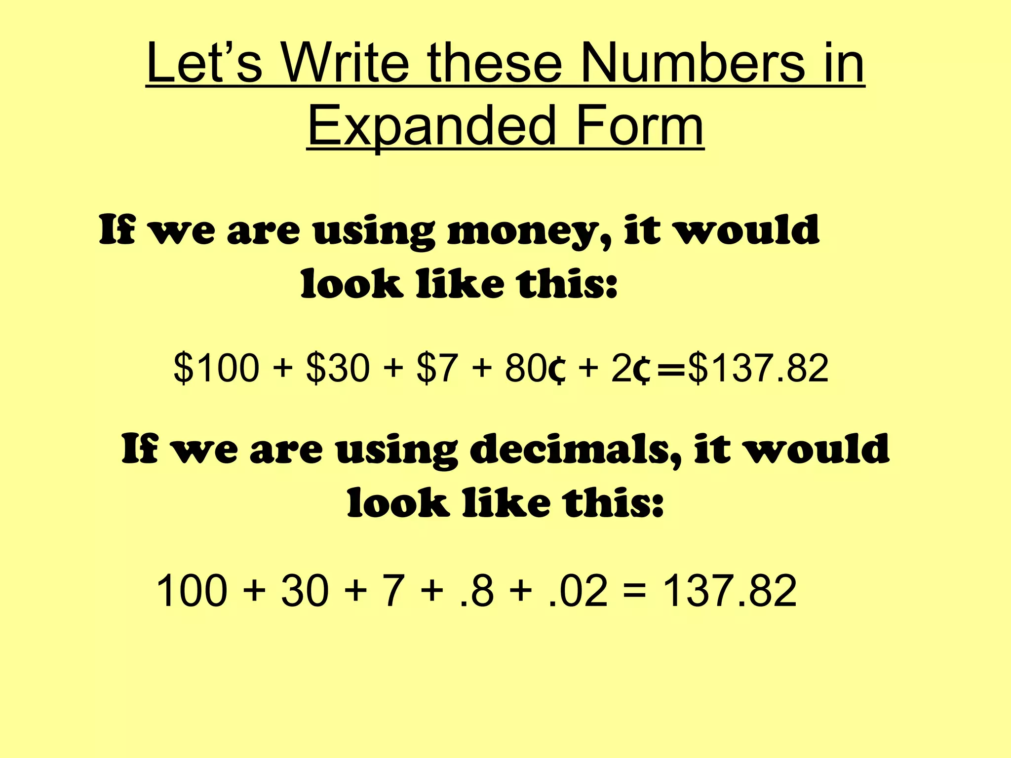 Intro to decimals | PPT