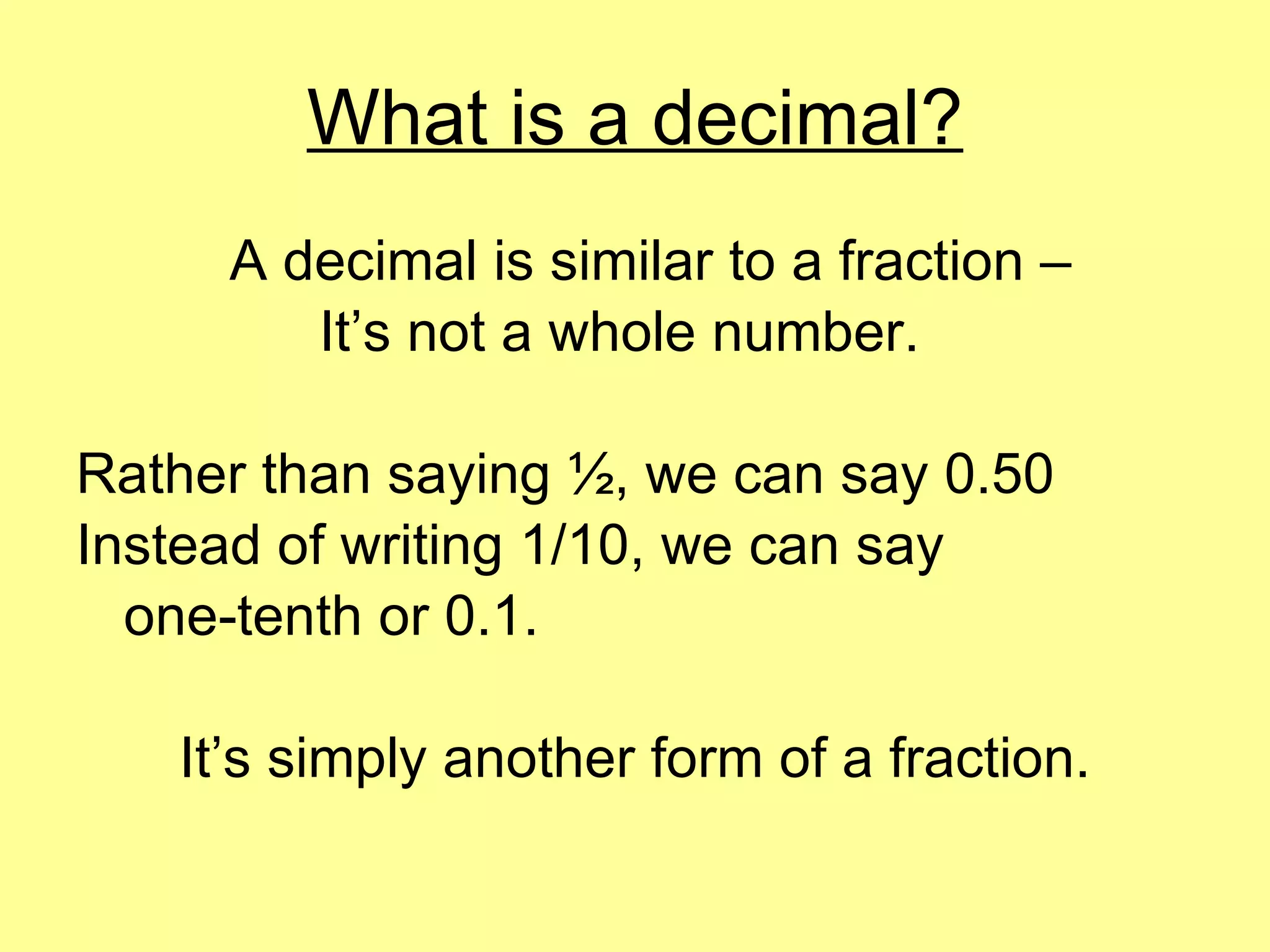 Intro to decimals | PPT