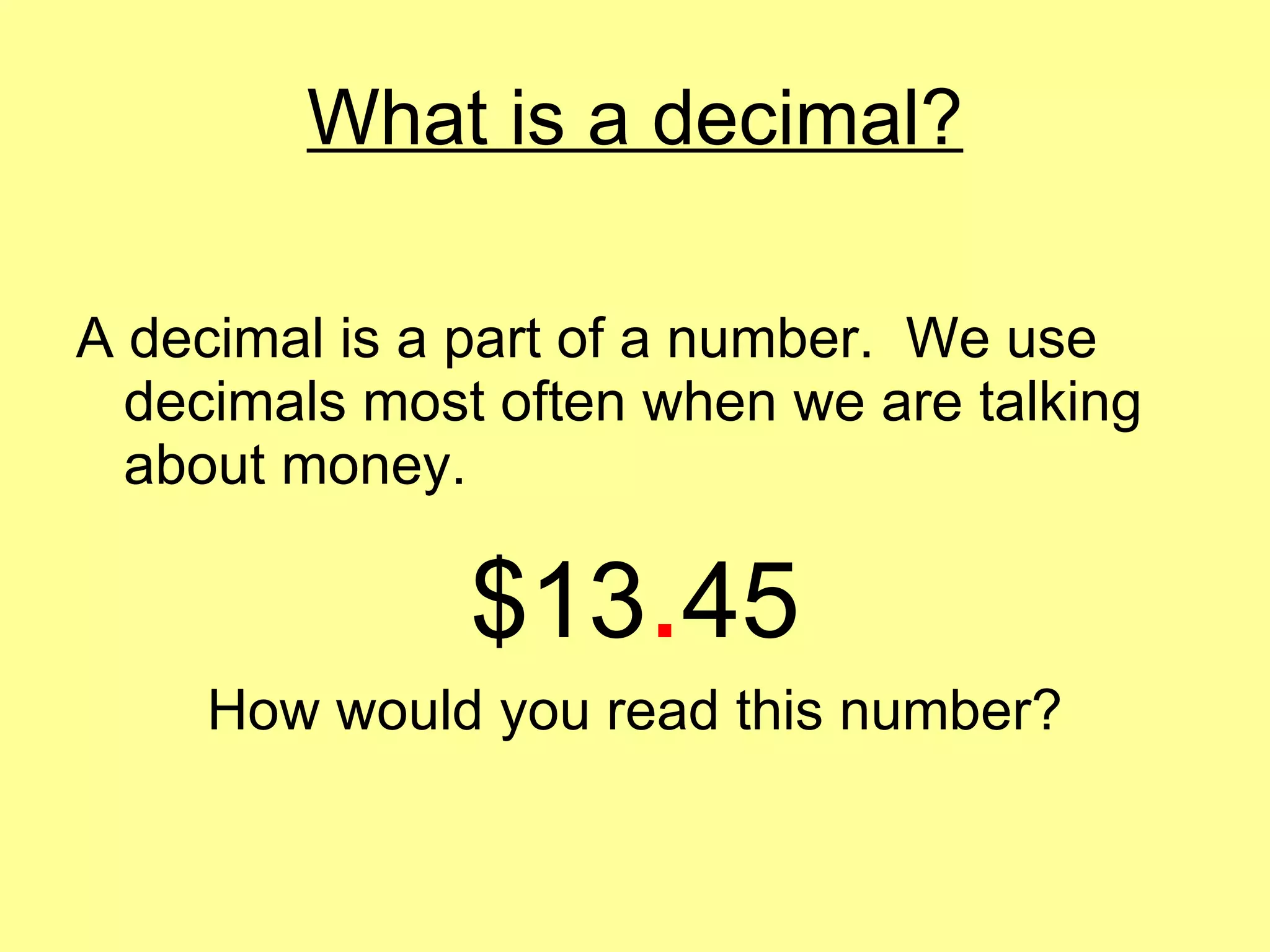 Intro to decimals | PPT