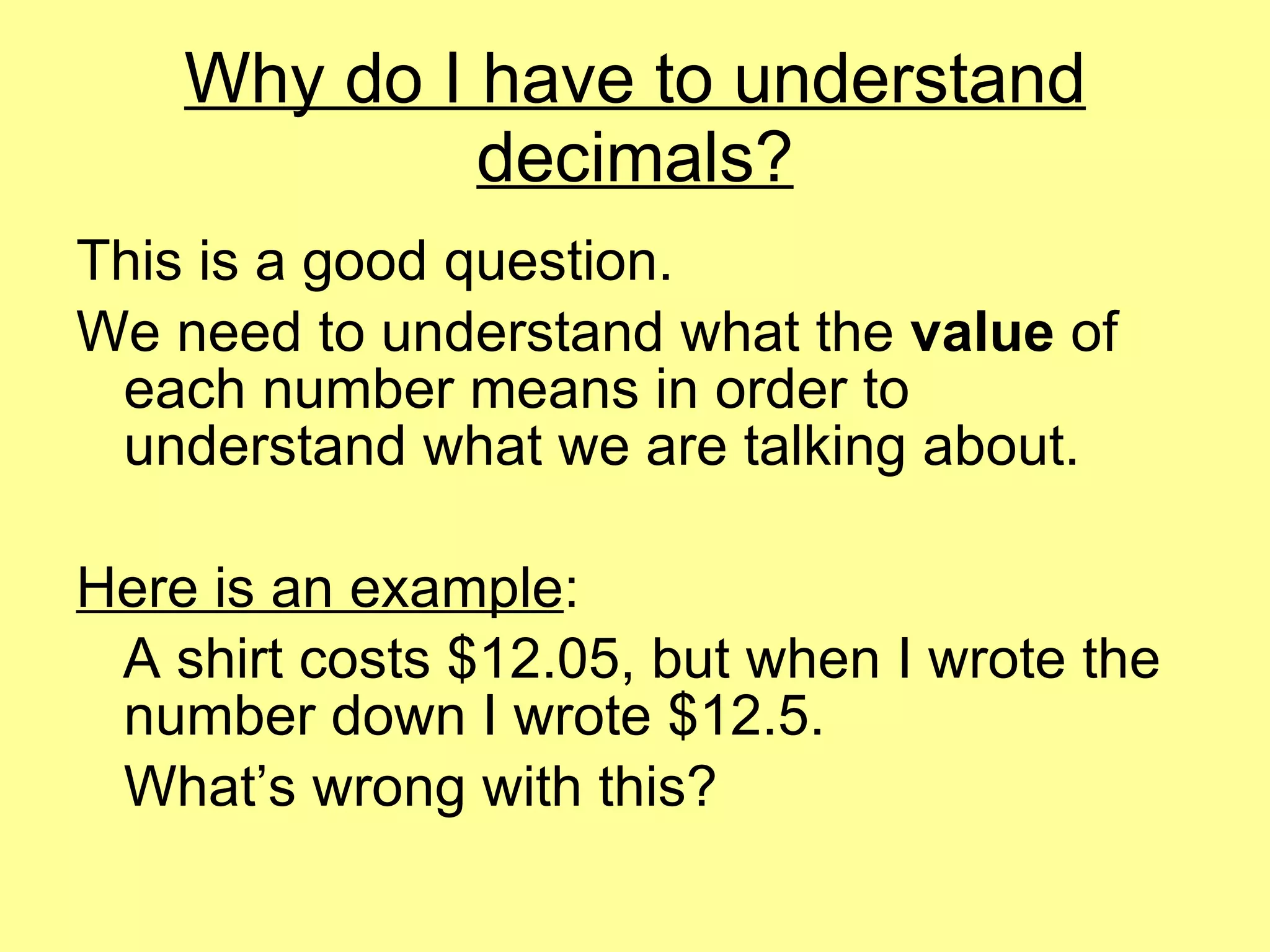 Intro to decimals | PPT