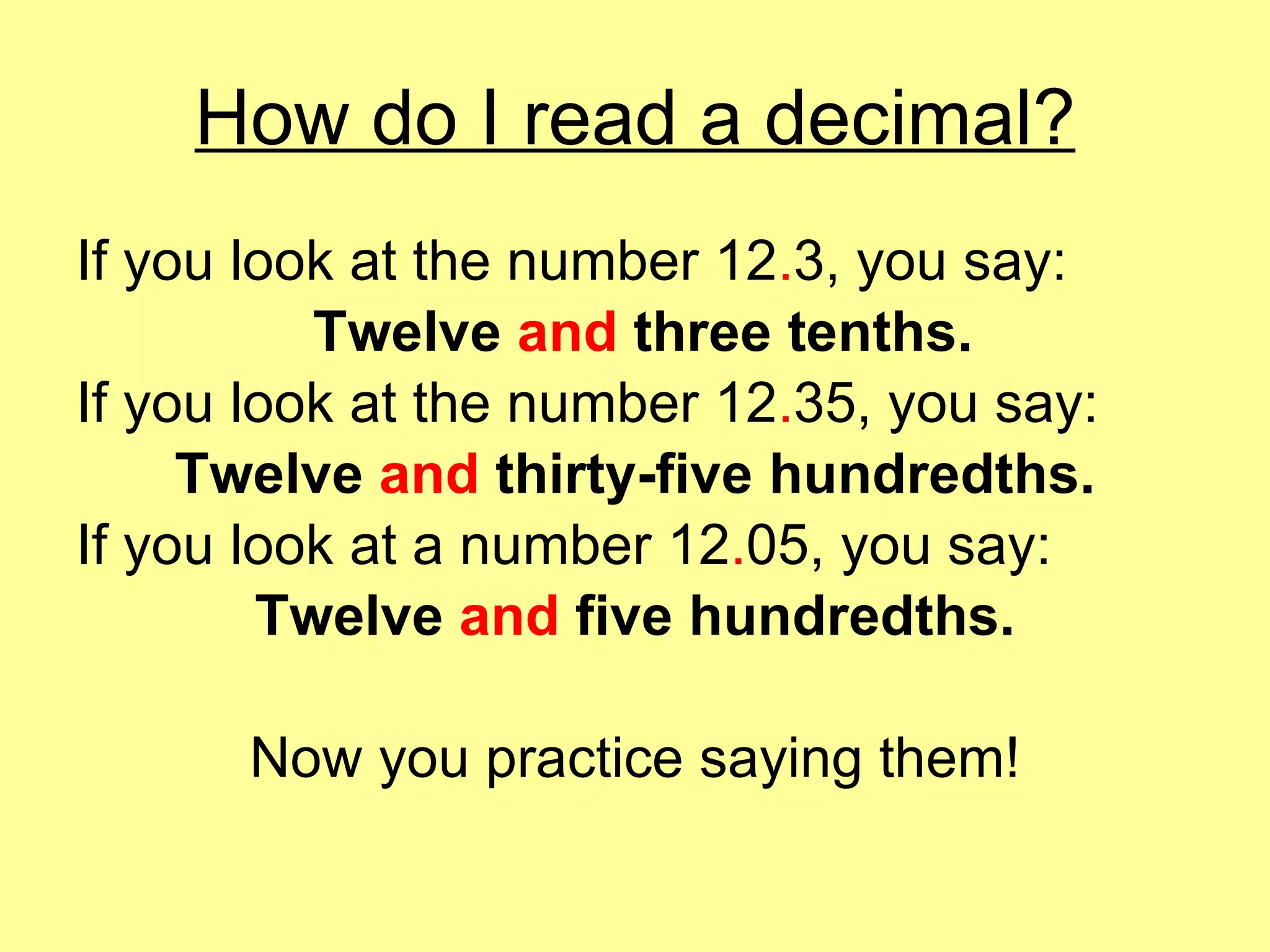 Intro to decimals | PPT