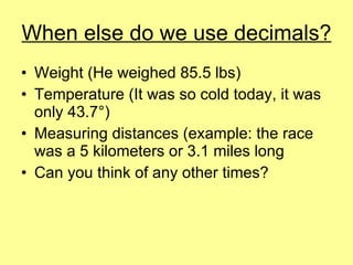 Intro to decimals | PPT