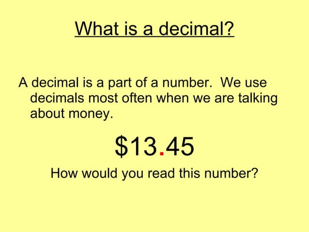 Intro to decimals | PPT