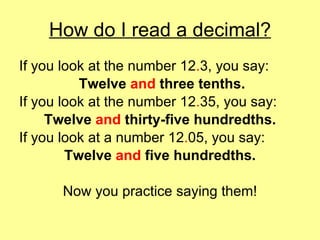 Intro to decimals | PPT