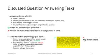 Intro to Deep Learning for Question Answering | PDF