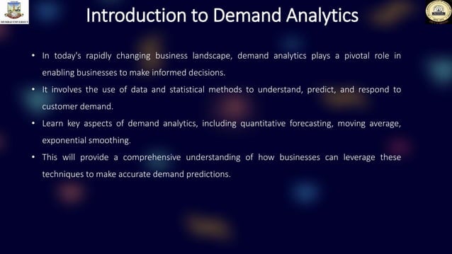 Presentation on Introduction to Demand Analytics | PPT
