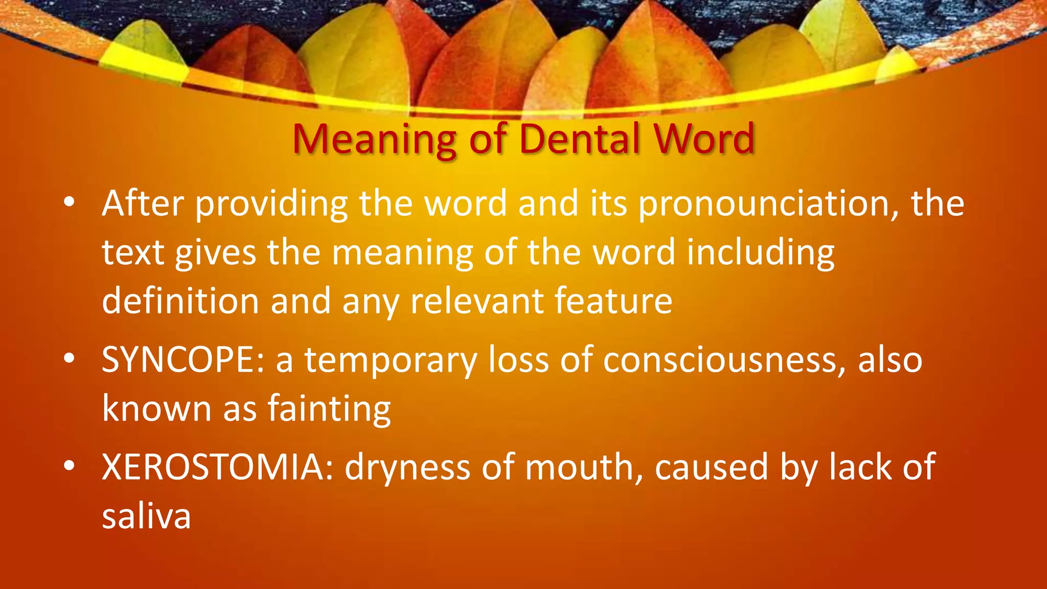 Intro to dental terminology | PPTX