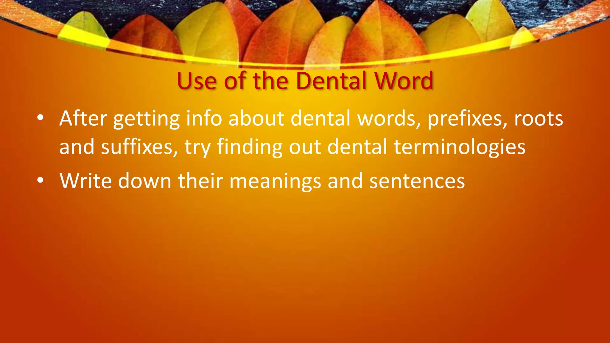Intro to dental terminology | PPTX