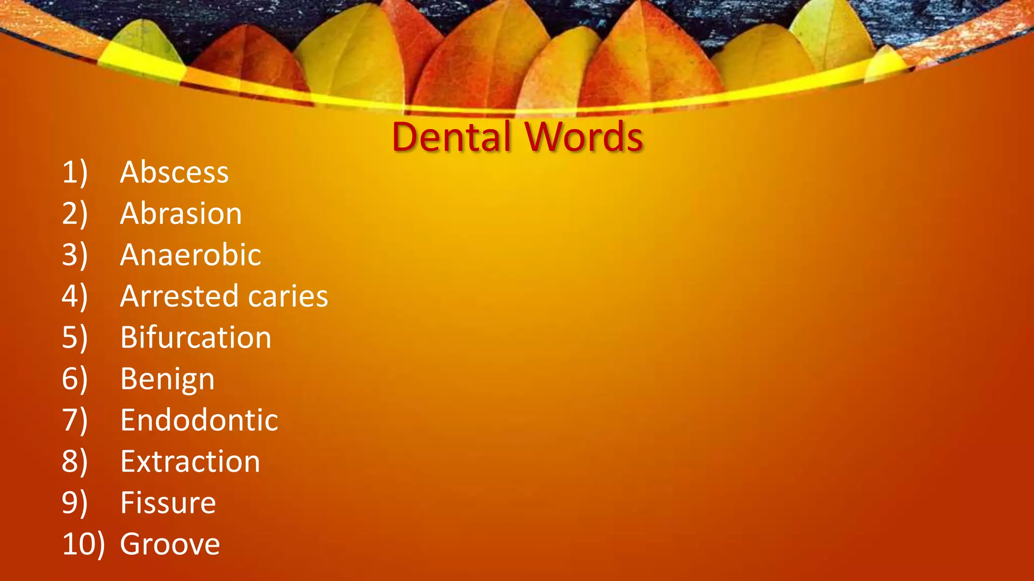 Intro to dental terminology | PPTX