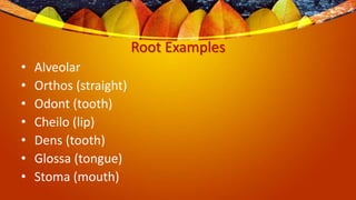 Intro to dental terminology | PPTX