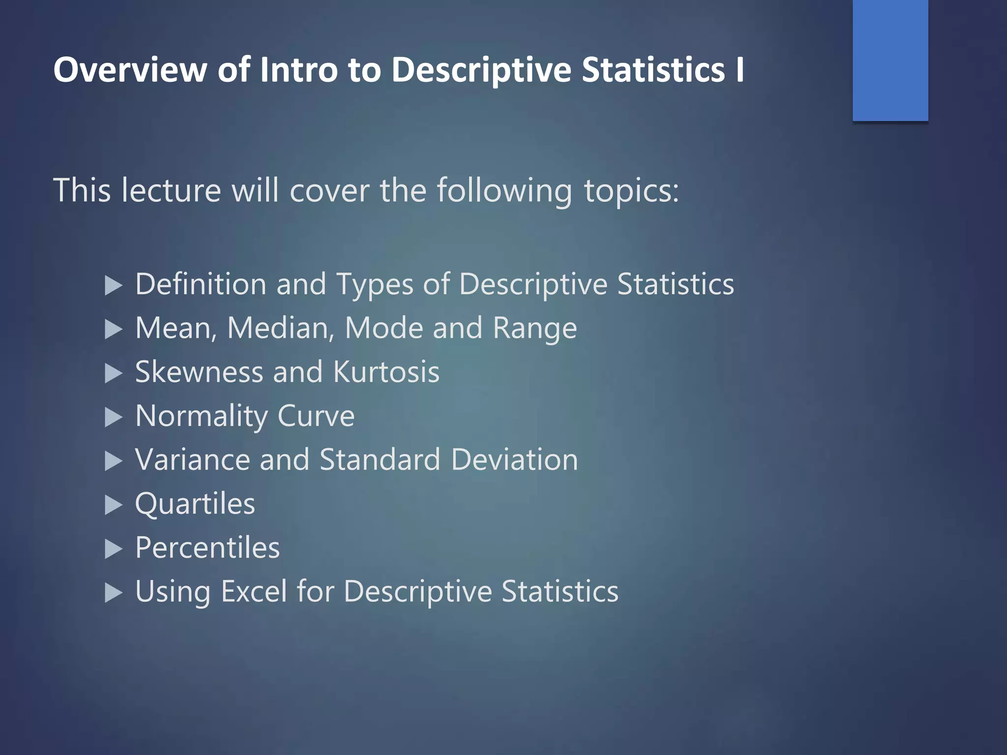 Introduction to Descriptive Statistics | PPTX