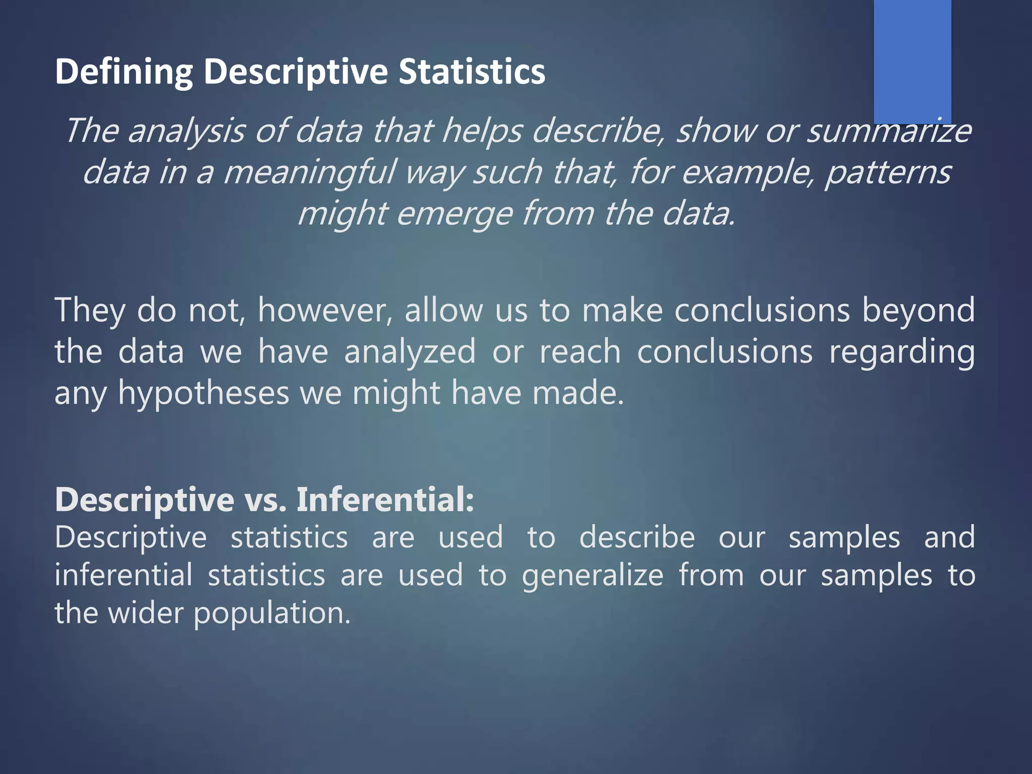 Introduction to Descriptive Statistics | PPTX
