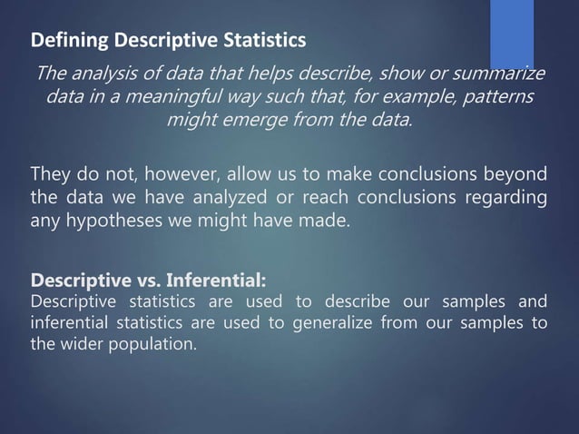 Introduction to Descriptive Statistics | PPTX | Business Accounting & Finance | Business