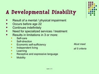 Intro to developmental disabilities ncc | PPT | Brain and Nervous ...