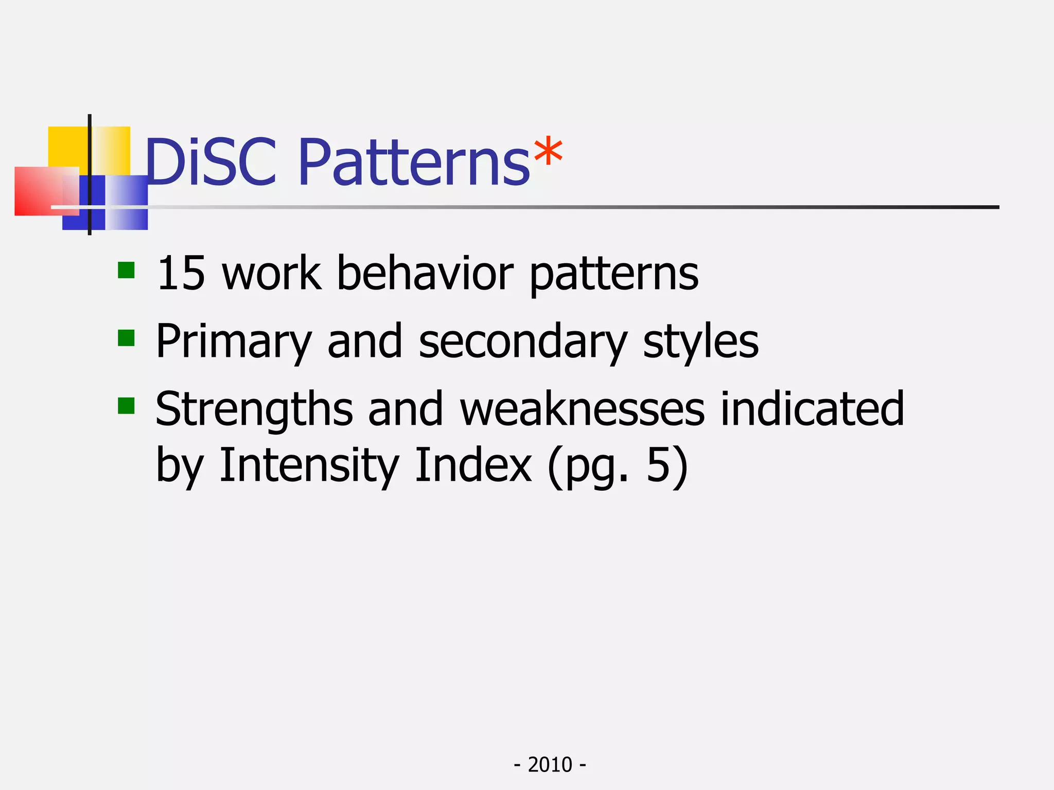 Intro To Disc Behavioral Styles | PPT