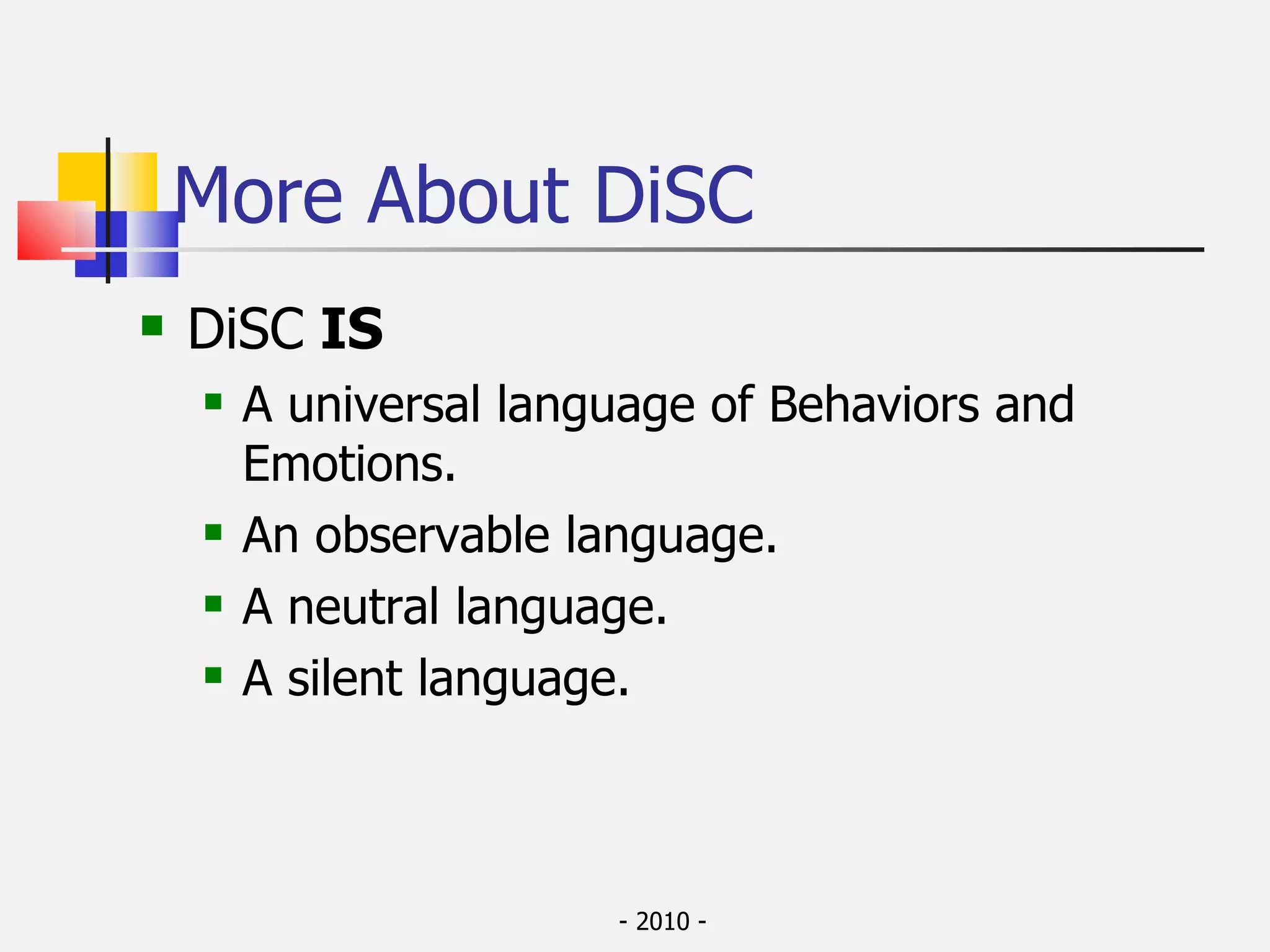 Intro To Disc Behavioral Styles | PPT