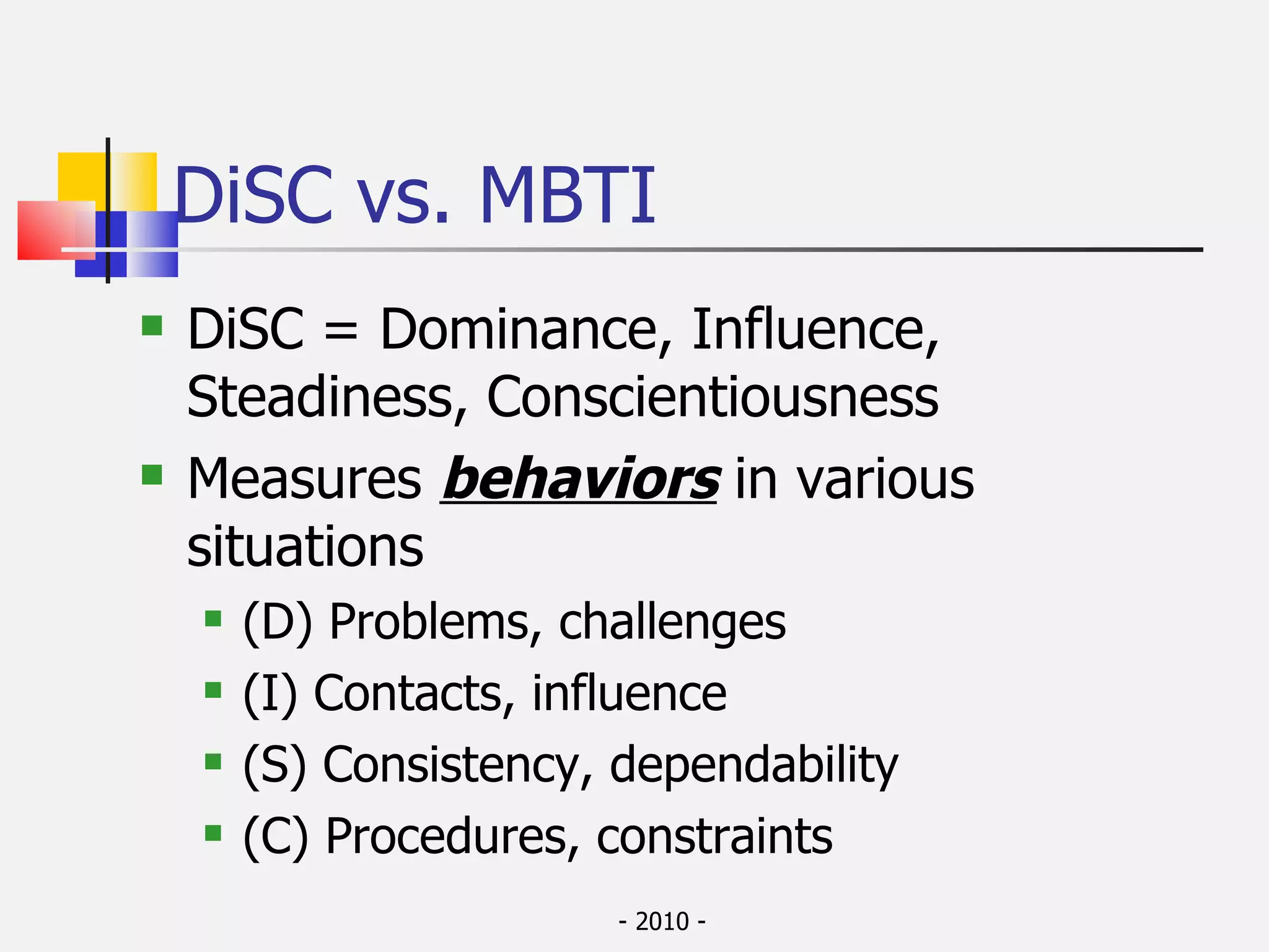 Intro To Disc Behavioral Styles | PPT