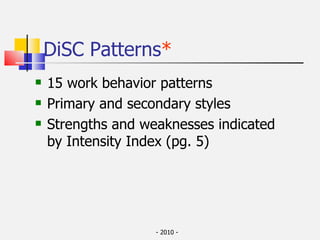 Intro To Disc Behavioral Styles | PPT