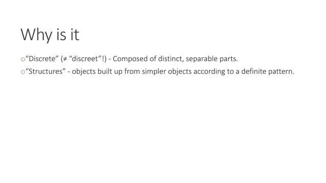 Intro to disceret structure | PPTX