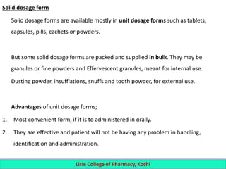 Introduction to dosage forms | PPSX