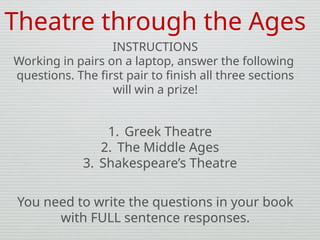 introduction activities to drama year 7 content | PPTX