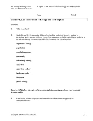 Intro to ecology | PDF | Biological Sciences | Science