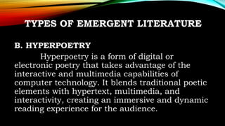 Exploring Emergent Literature: New Forms and Genres in 21st Century ...