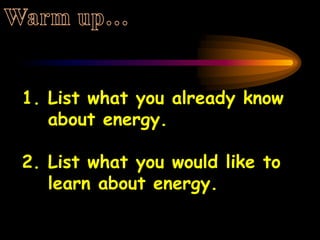 Intro to Energy | PPTX