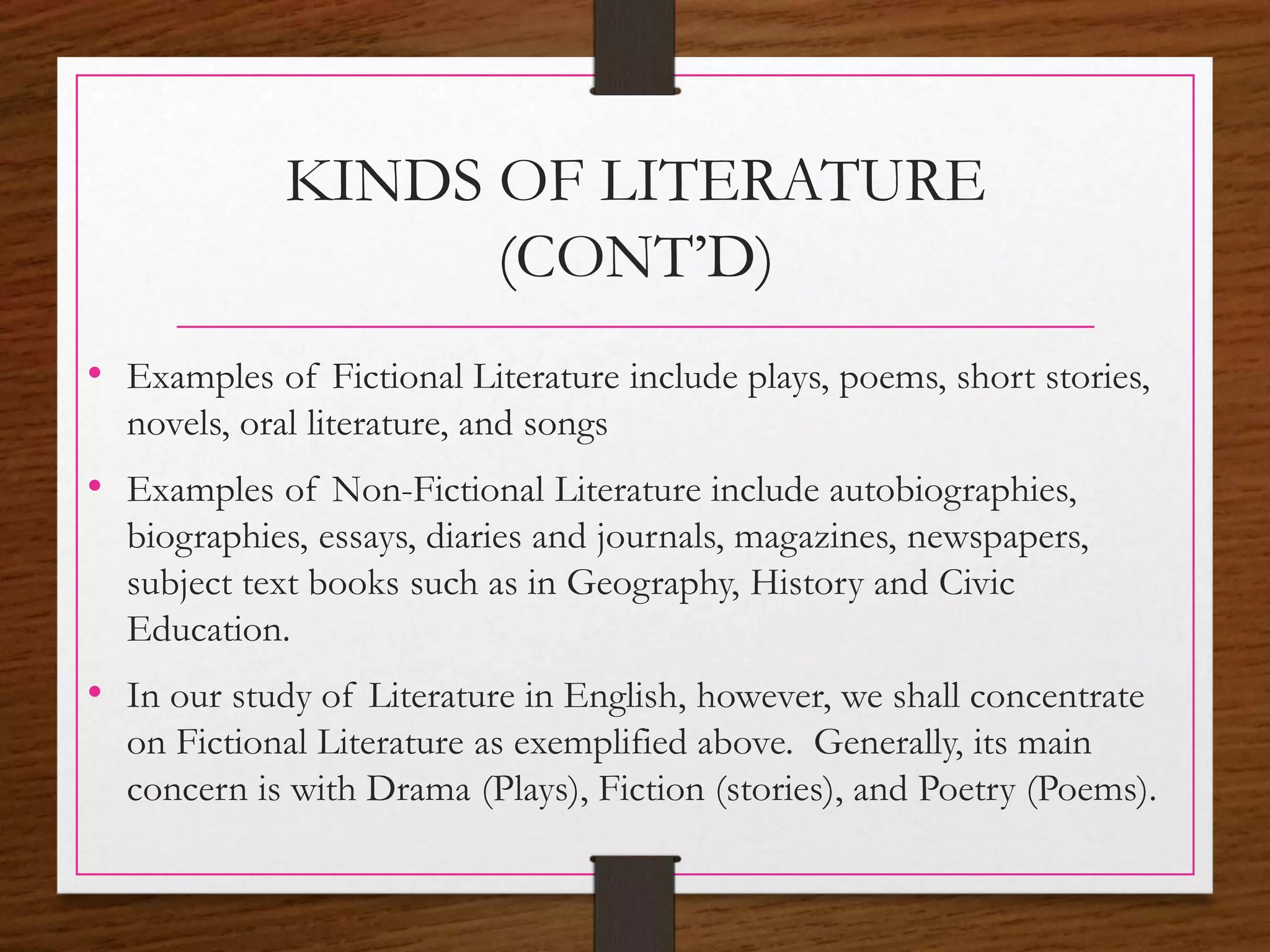 Introduction to Literature in English | PPTX