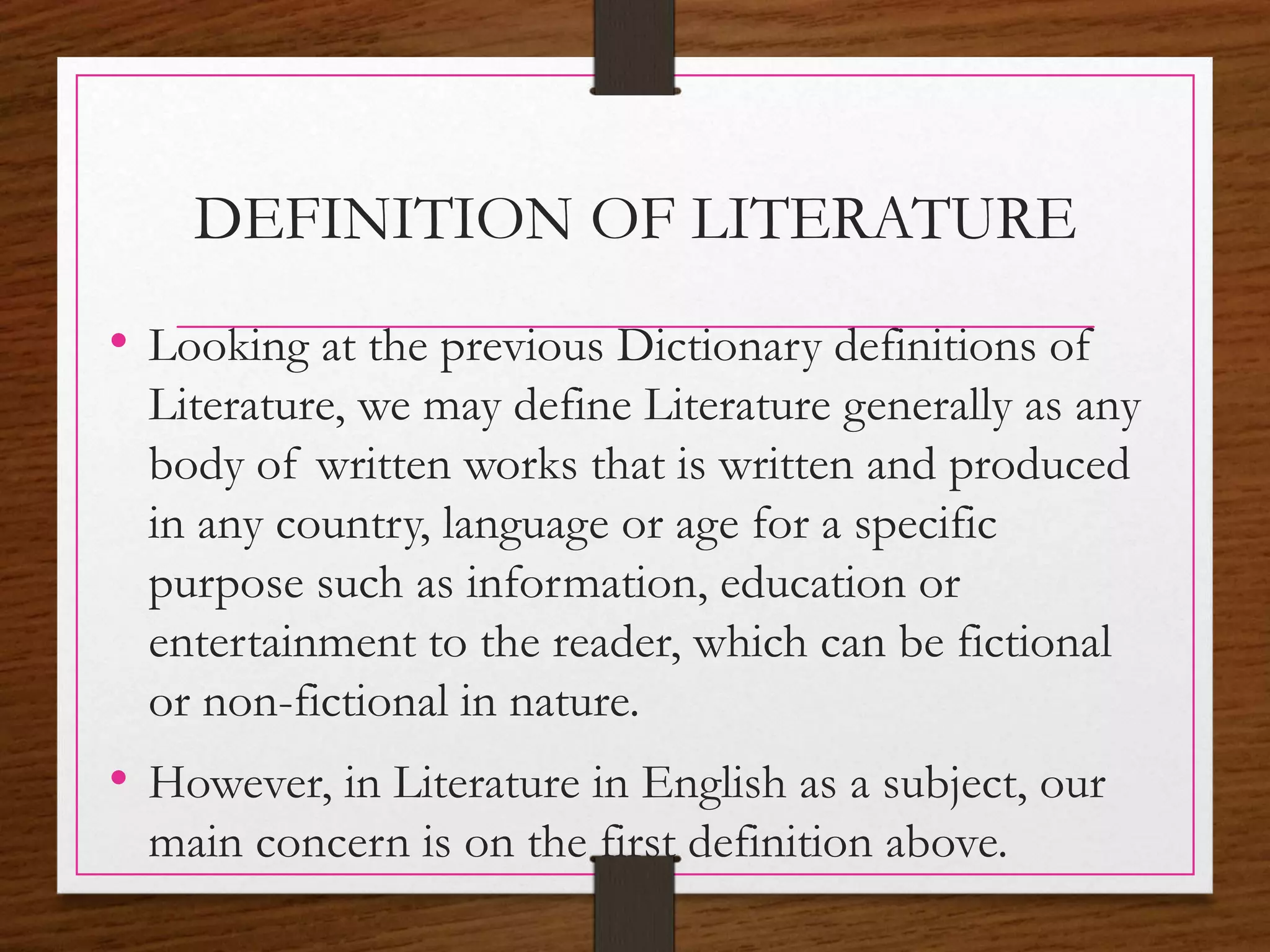 Introduction to Literature in English | PPTX