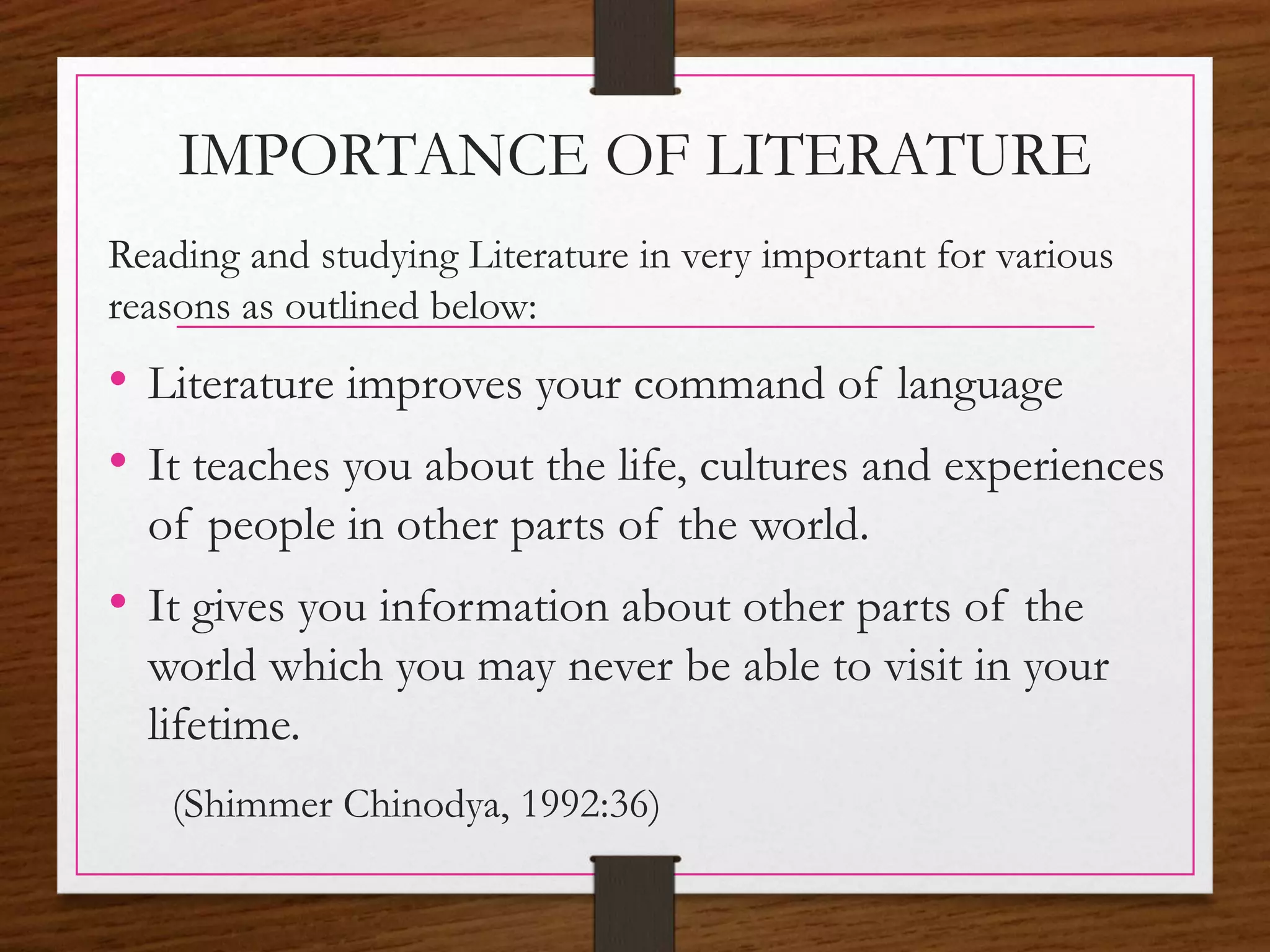 Introduction to Literature in English | PPTX