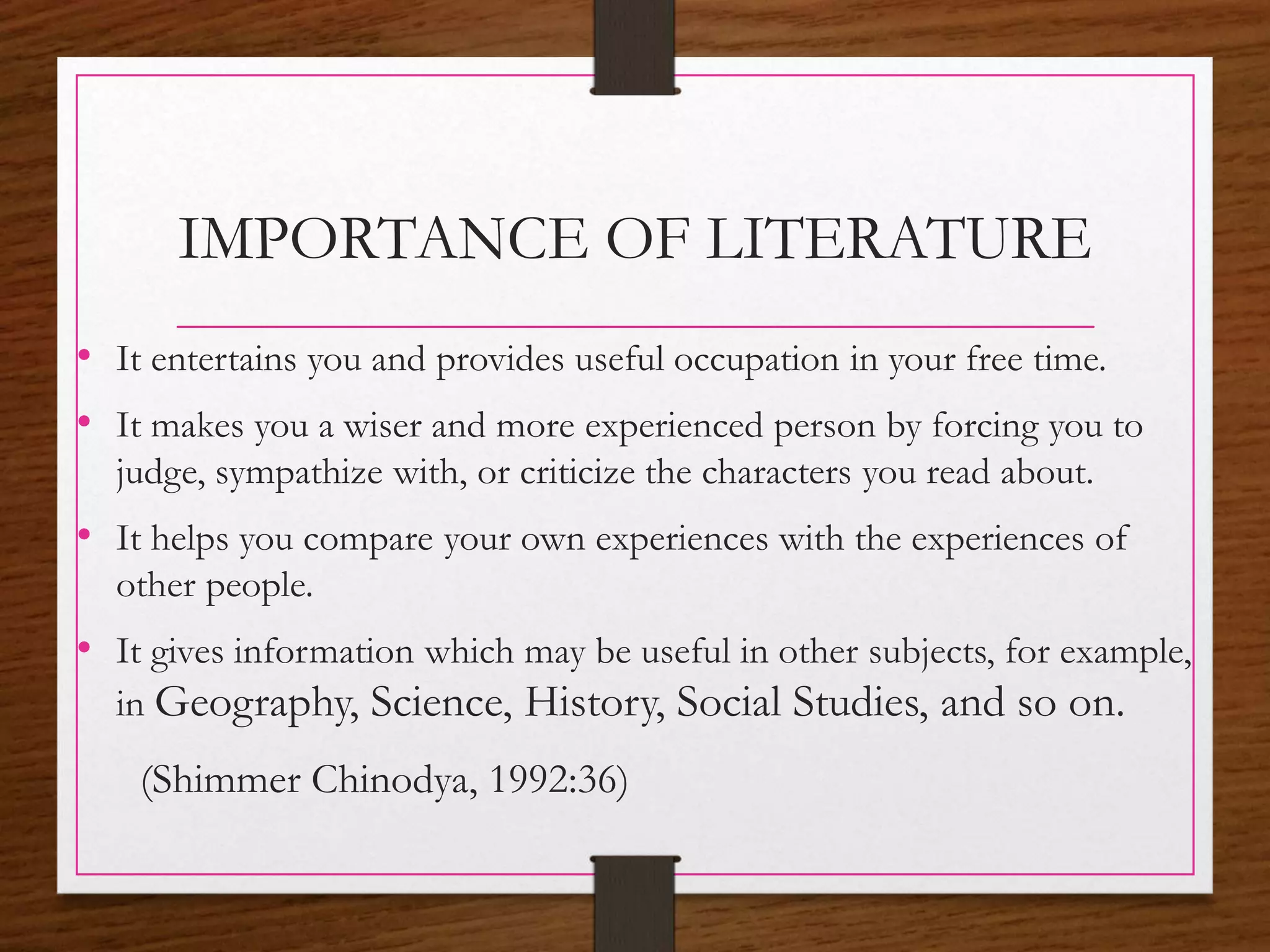 Introduction to Literature in English | PPTX