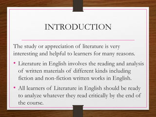 Introduction to Literature in English | PPTX