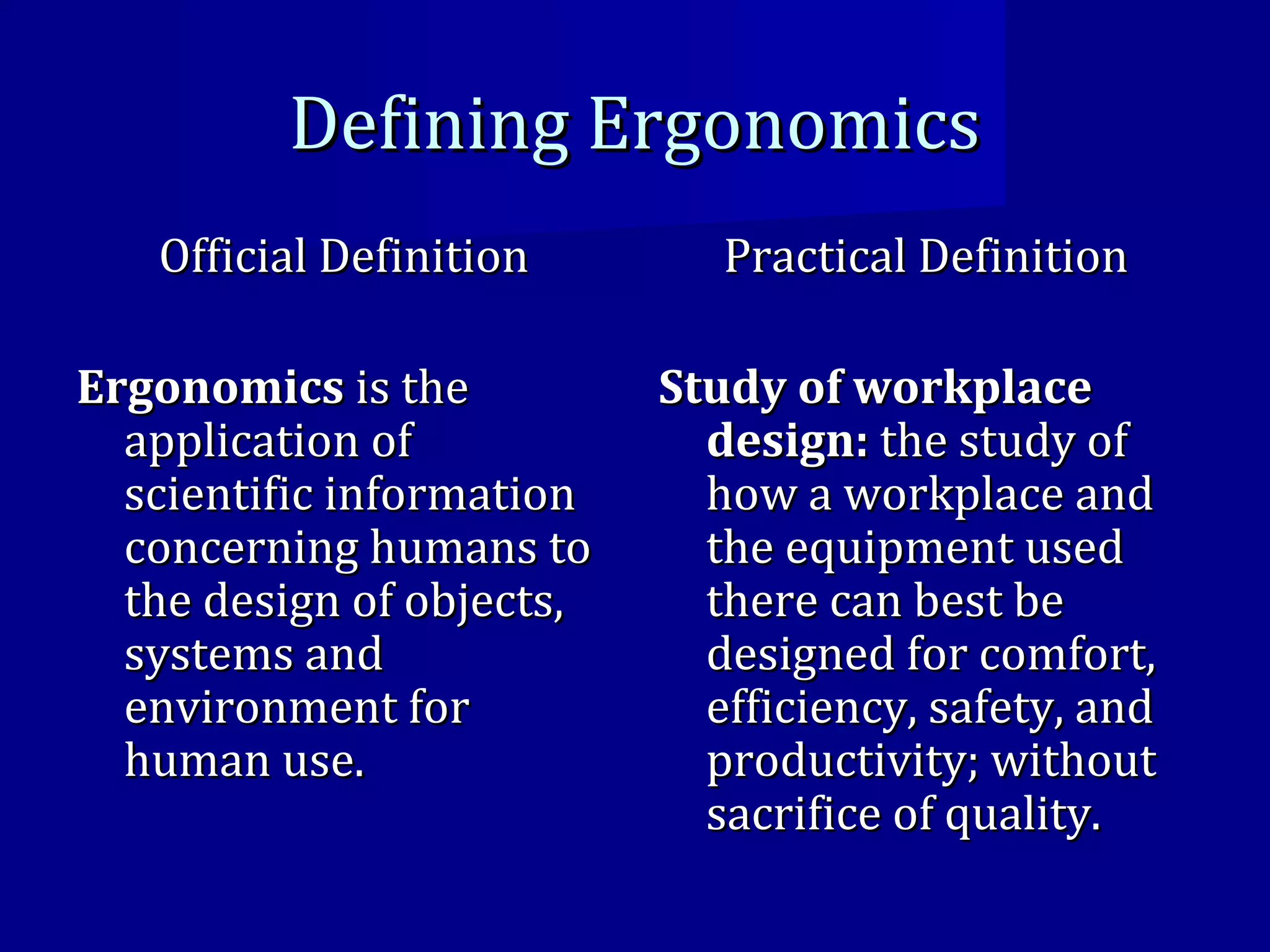 Intro to ergonomics 2016 | PPT