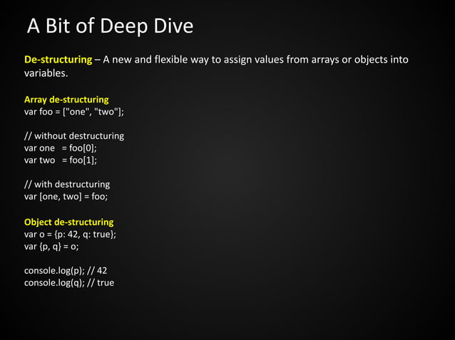 Intro to ES6 and why should you bother ! | PPTX