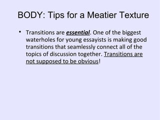 The Essay as a Juicy Burger | PPT