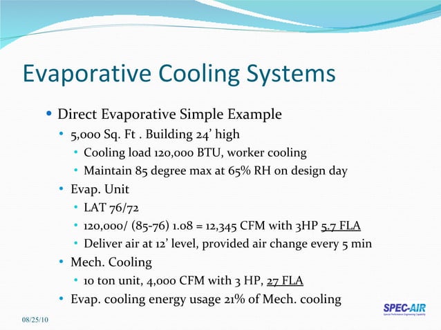 Intro To Evaporative Cooling | PPT