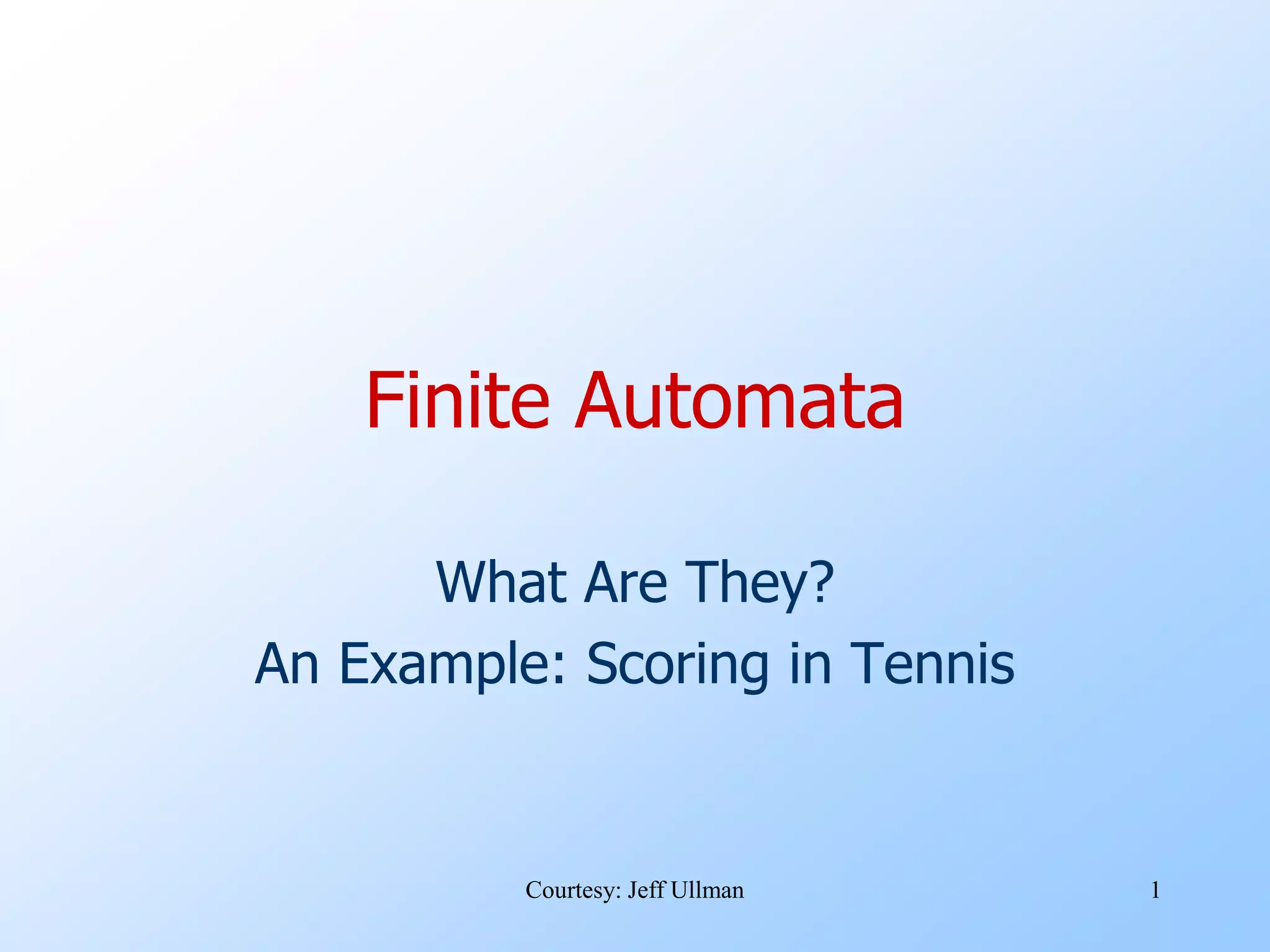 Finite Automata | PPT