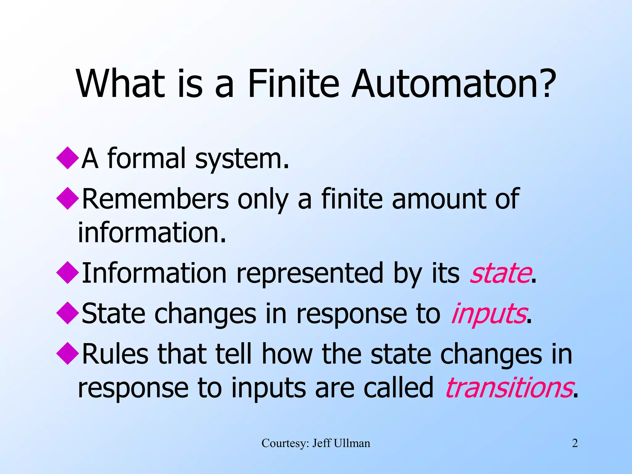 Finite Automata | PPT