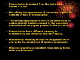 Introduction to fermentation | PPTX