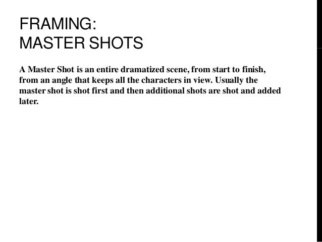 Introduction to Film and Media Studies: THE SHOT