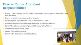 Intro to fitness center presentation | PPTX