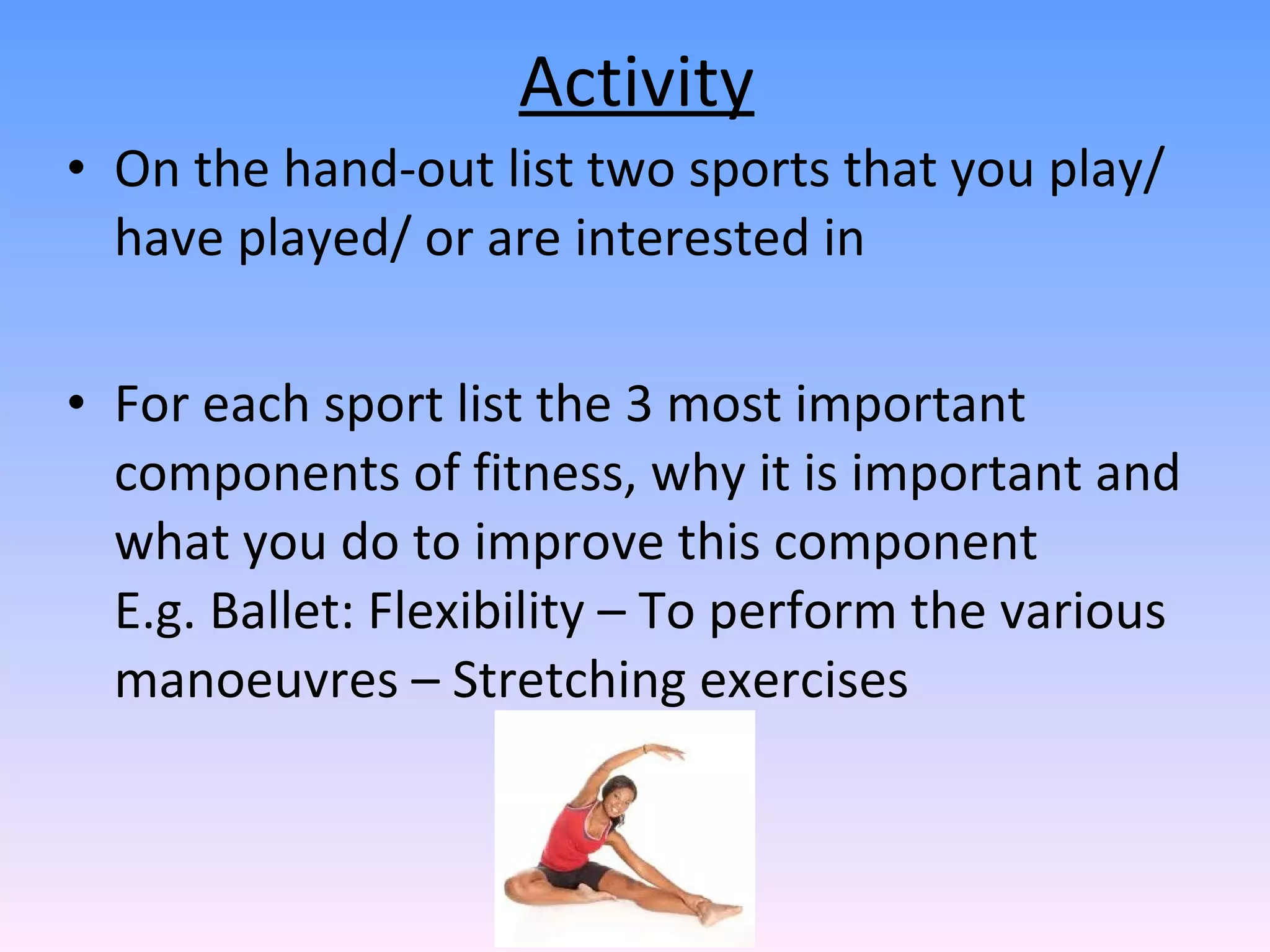 Intro to Fitness Unit 10SPS | PPT